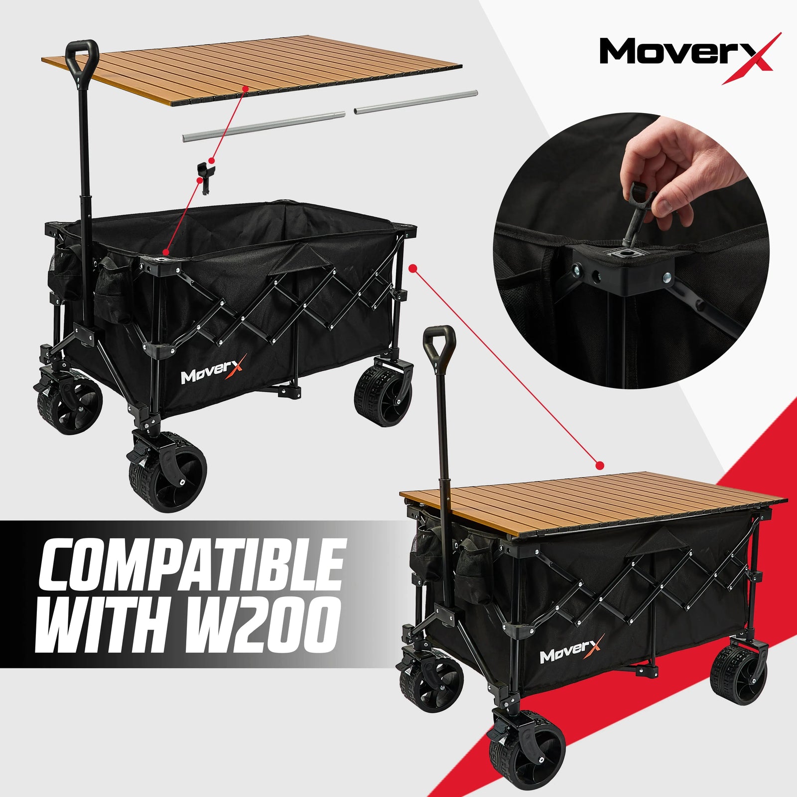 MoverX 200L Premium Folding Festival Trolley, Camping Wagon